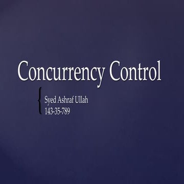 Concurrency control | PPTX