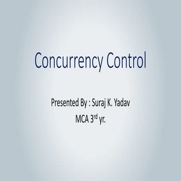Concurrency control and Serializability | PPTX