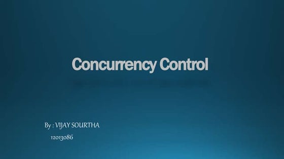 Concurrency Control In Database Management System Pptx Databases Computer Software And