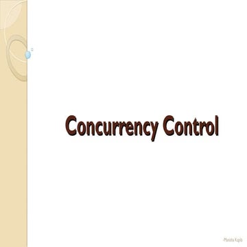Concurrency Control power point presentations.ppt