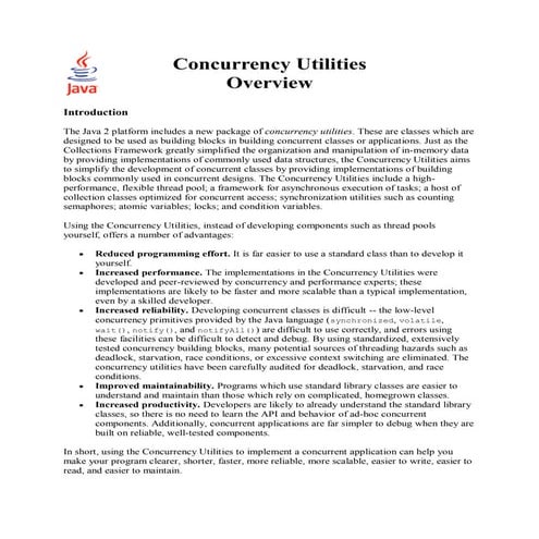 Concurrency Utilities Overview Pdf