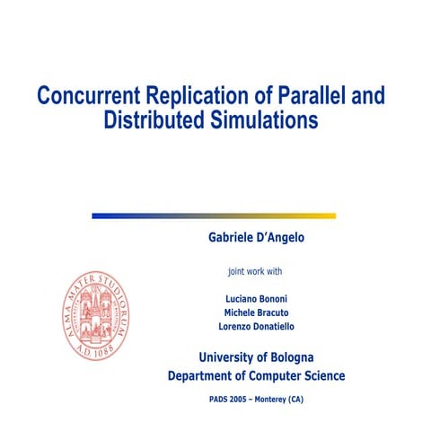 Concurrent Replication Of Parallel And Distributed Simulations Ppt 5785
