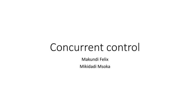 Optimistic Algorithm And Concurrency Control Algorithm 