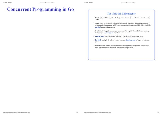 Concurrent Programming In Go Basics And Programming Ppt