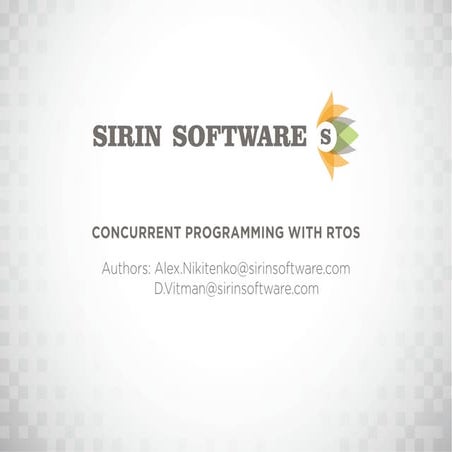 Concurrent Programming With Rtos Ppt 6778