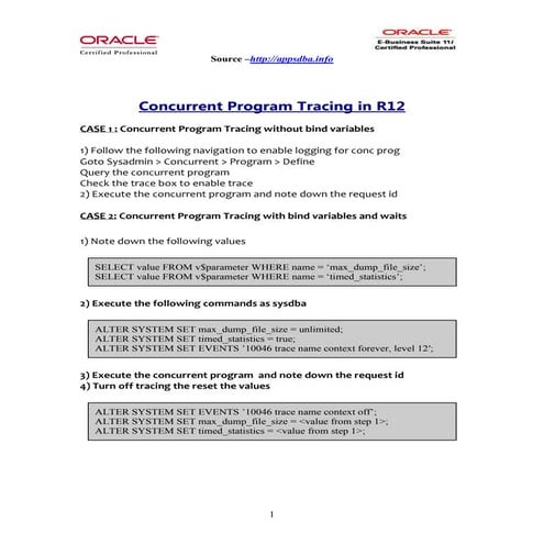 Ebs R12 Concurrent Program Tracing Pdf Programming Languages Computing