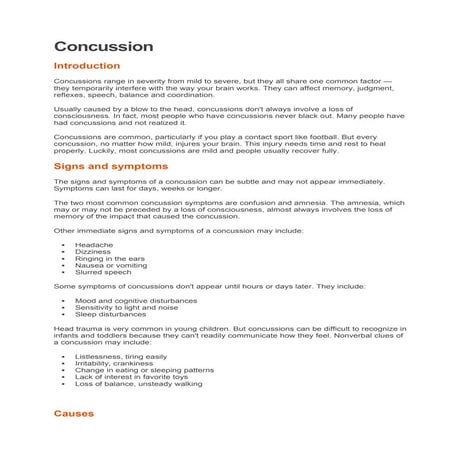 Concussion | PDF