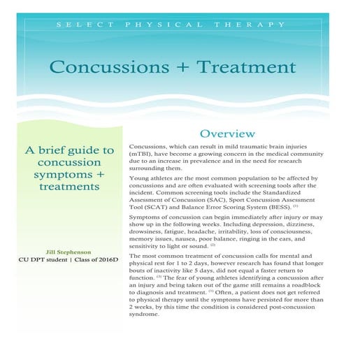 Concussion and Physical Therapy | PDF