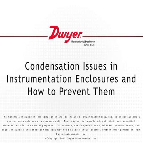 Condensation Issues in Instrumentation Enclosures and How to Prevent ...