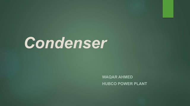 Condenser in thermal power plants | PPT