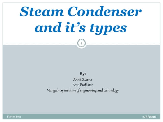 Condenser in thermal power plants | PPT