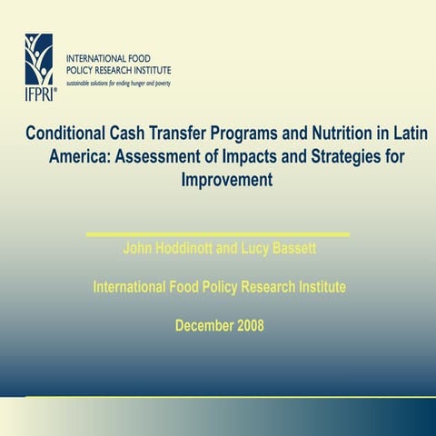 Conditional Cash Transfer Programs and Nutrition in Latin America ...