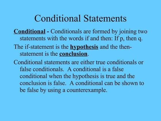 Conditional Statements | If-then Statements | PDF