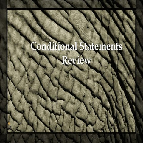Conditional Statements Review | PPT