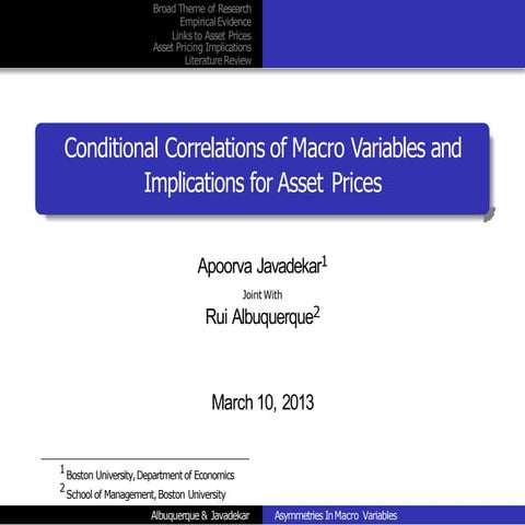 Apoorva Javadekar Conditional Correlations Of Macro Variables And 1049