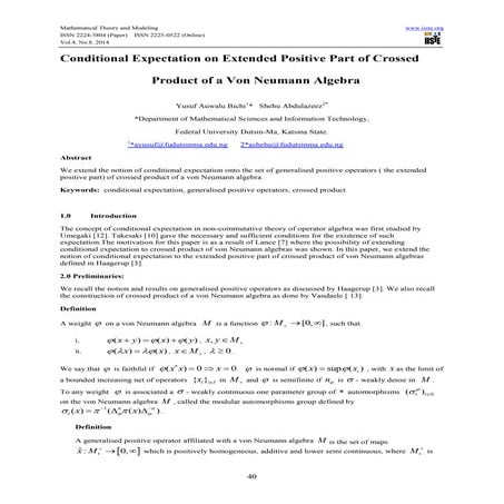 Conditional expectation on extended positive part of crossed | PDF