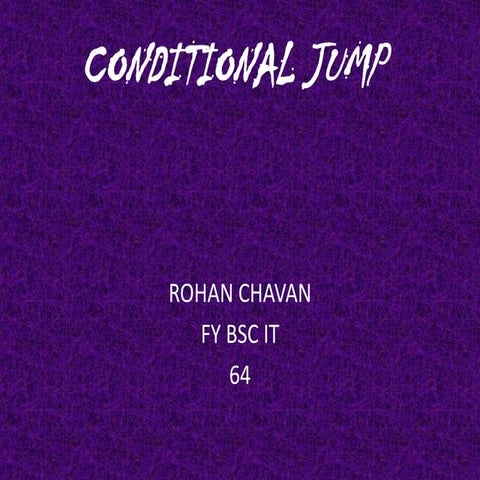 Conditional Jump Pptx Programming Languages Computing