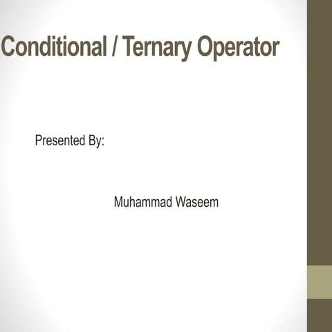 Conditional operator/Ternary Operator in c/C++ | PPT