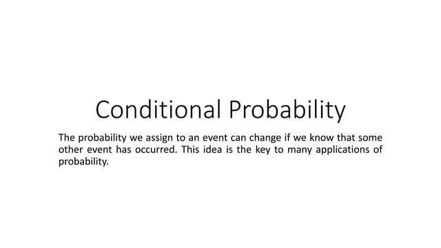 Conditional Probability | PPTX