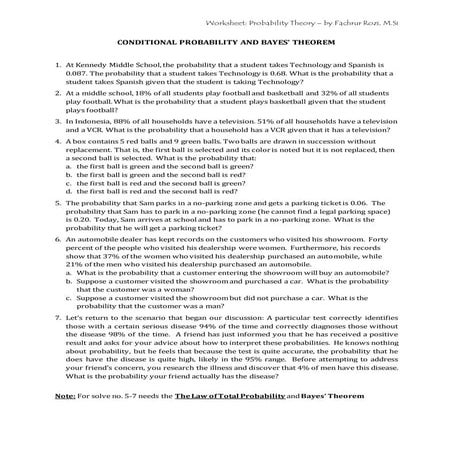 Conditional probability worksheet2 | DOCX