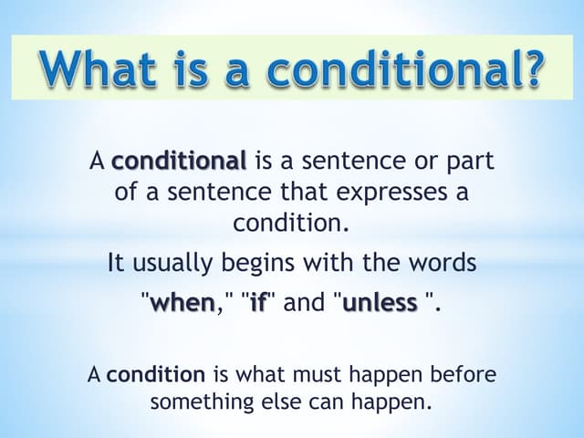 Conditionals