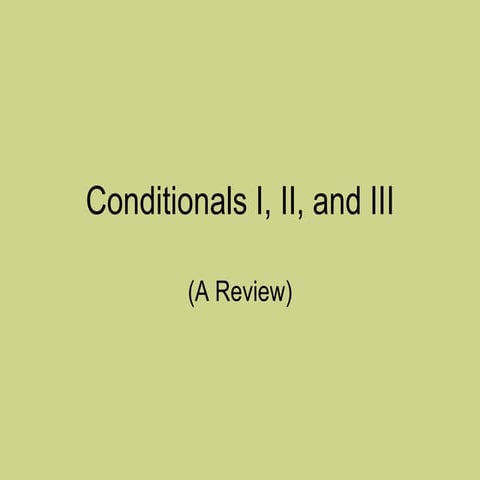 Conditionals I Iii Green95 02 | PPT