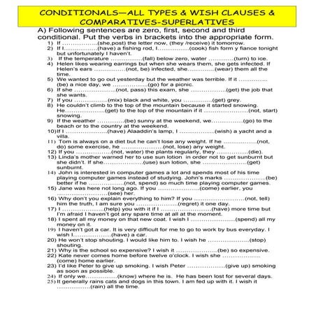 Conditionals exercises