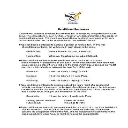 Conditional sentence | PDF