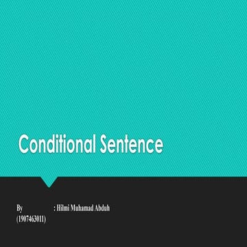 Conditional sentnce for students grade X | PPTX