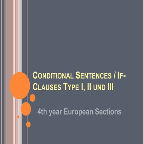 Conditional Sentences for High School II | PPTX