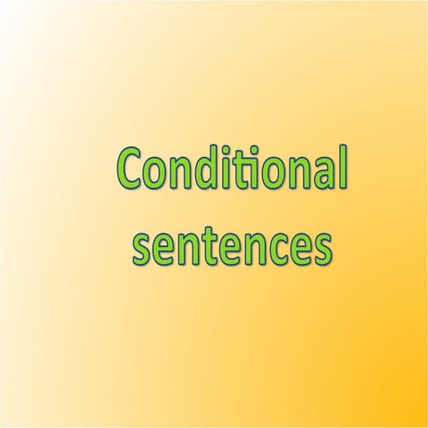 Conditional sentences | PPT