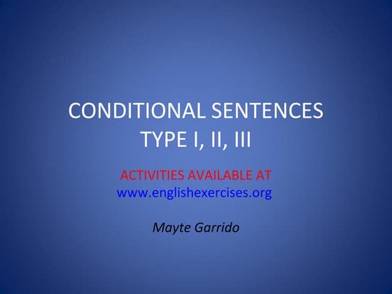 Conditionals | PPT