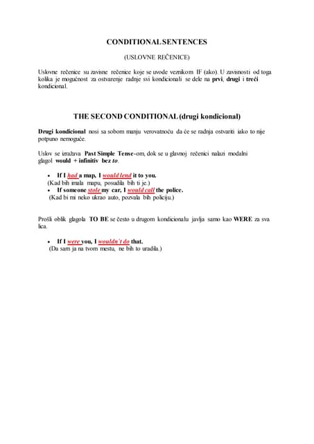 Conditional 1, homework | PDF