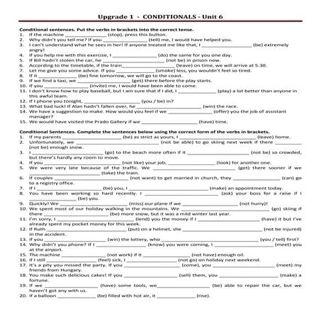 Conditional Sentences exercises PDF