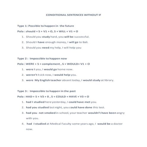 Conditional sentences without if | DOCX