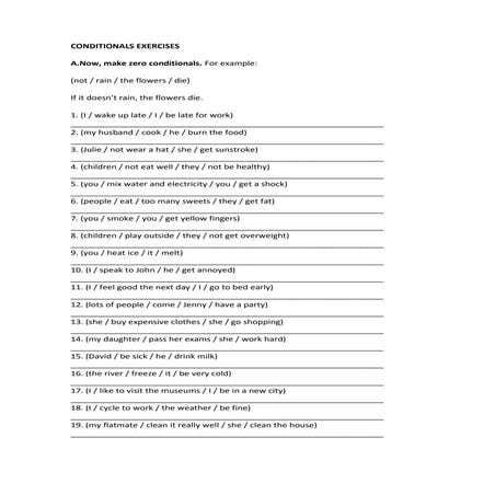 Conditionals exercises night | DOC