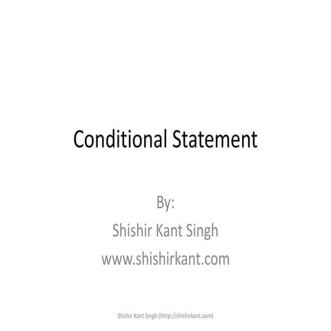 Conditional Statementppt Programming Languages Computing 