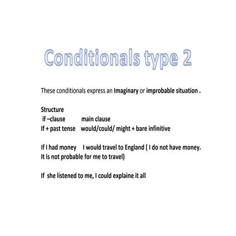 Conditionals type 2 | PPT