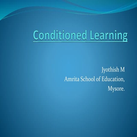 Conditioned learning | PPT