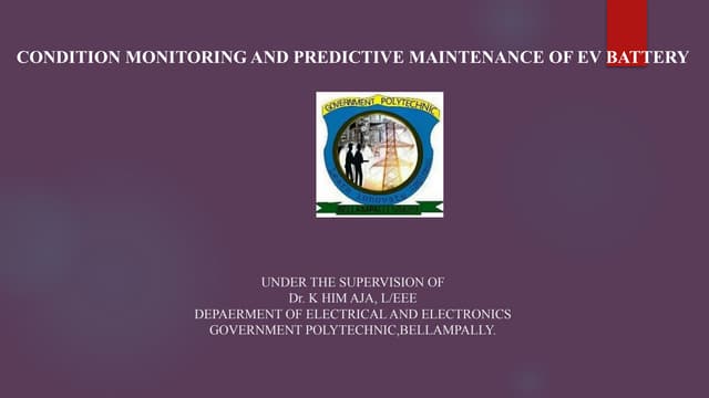 battery monitoring system.pptx electric vehicle | PPTX