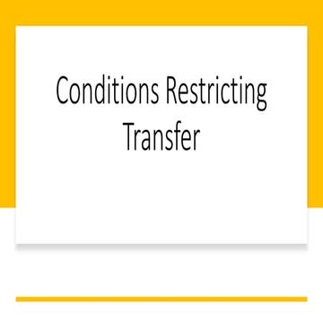 Conditions Restricting Transfer Under TPA,1882 | PPTX