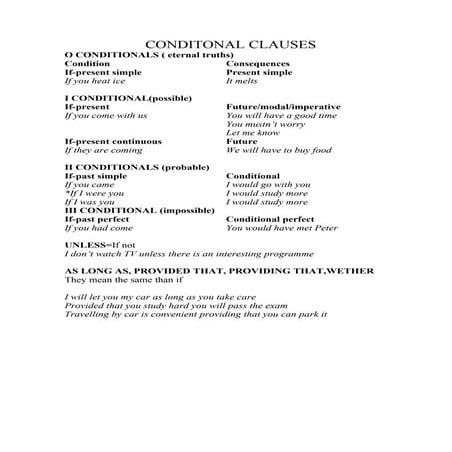 Conditonal clauses | DOC