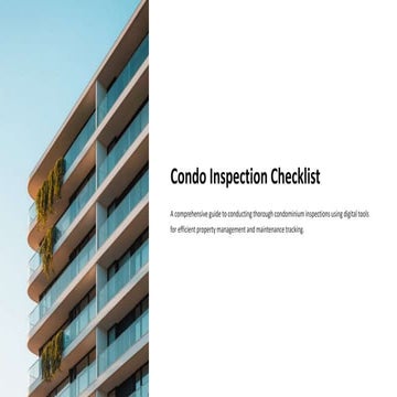 Condo Inspection Checklist with eAuditor Audits & Inspections | PDF
