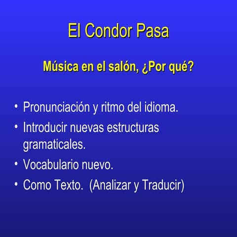 Condor pasa english lesson | PPT