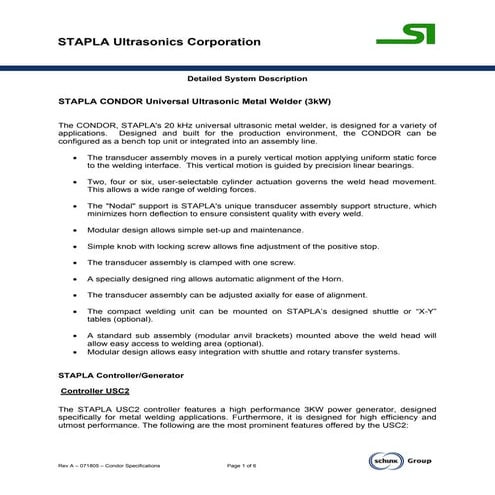 Condor St30 Specification | PDF