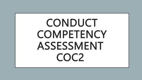 Conduct of Competency Assessment - Script | DOCX