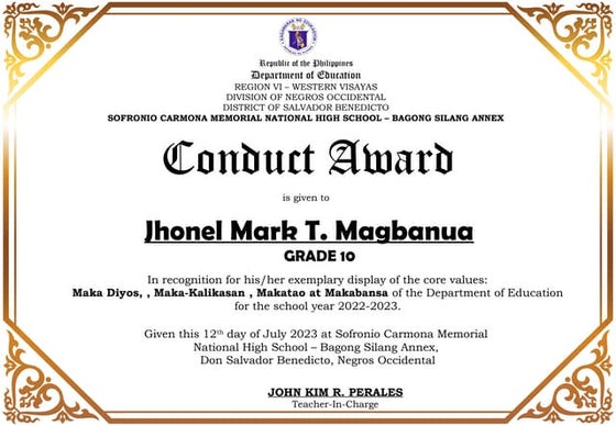 CONDUCT AWARDS CERTIFICATE.docx | Education