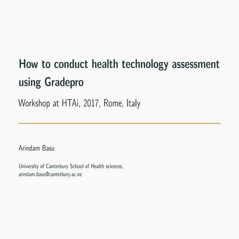 How to conduct health technology assessment using Gradepro | PDF