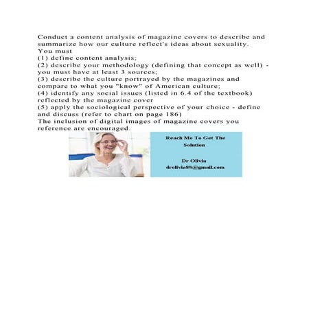 Conduct a content analysis of magazine covers to describe and summar.docx