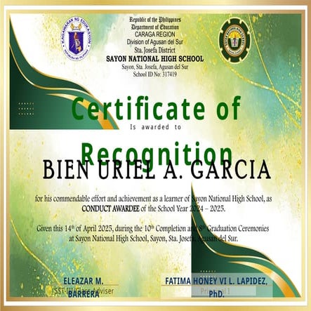 CONDUCT AWARDEE PowerPoint Presentation SY 2025-2026 | PPTX